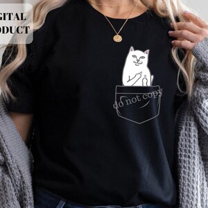 Cat in Pocket Middle Finger Svg, Cat in Pocket Flipping off | Cricut ...