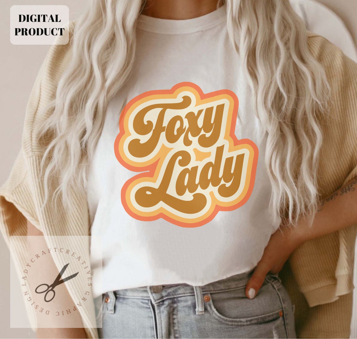 Foxy Lady Svg Png Vintage Retro Style Cricut Instant - Etsy