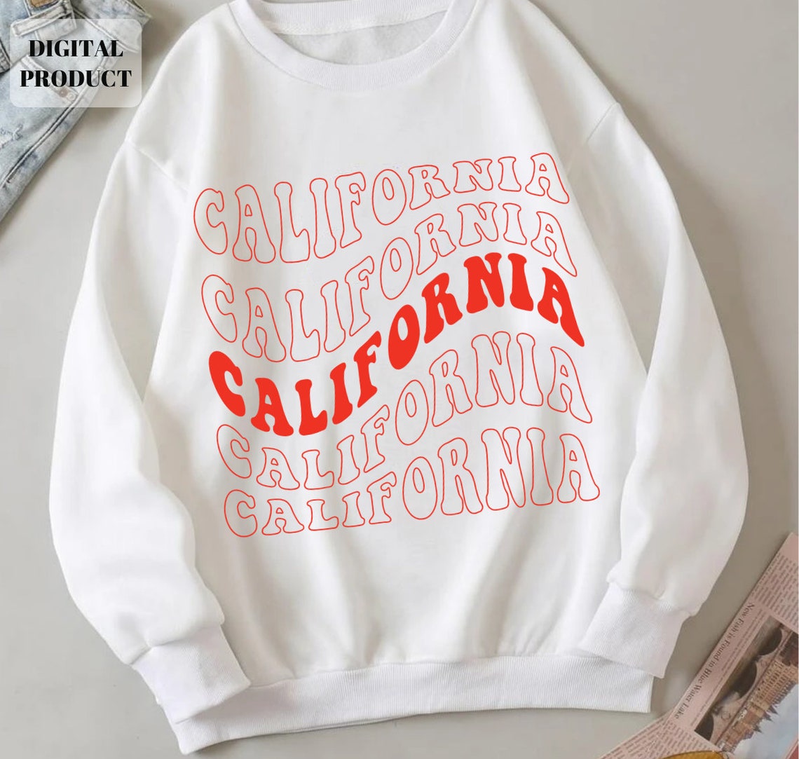 California Svg, California Stacked Svg, Wavy Stacked, EPS PNG SVG ...