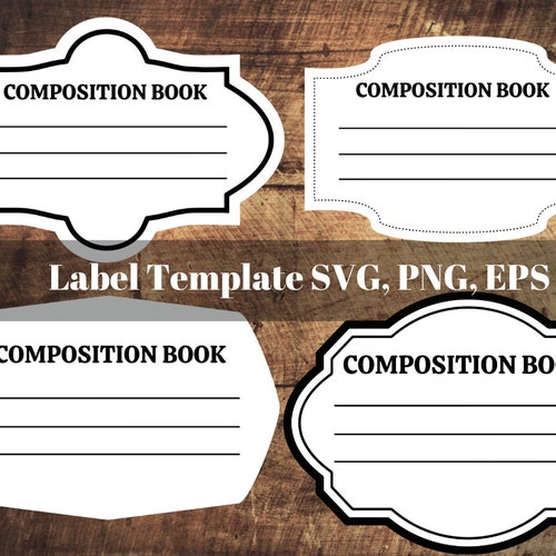 Composition Book Notebook Label SVG - Etsy