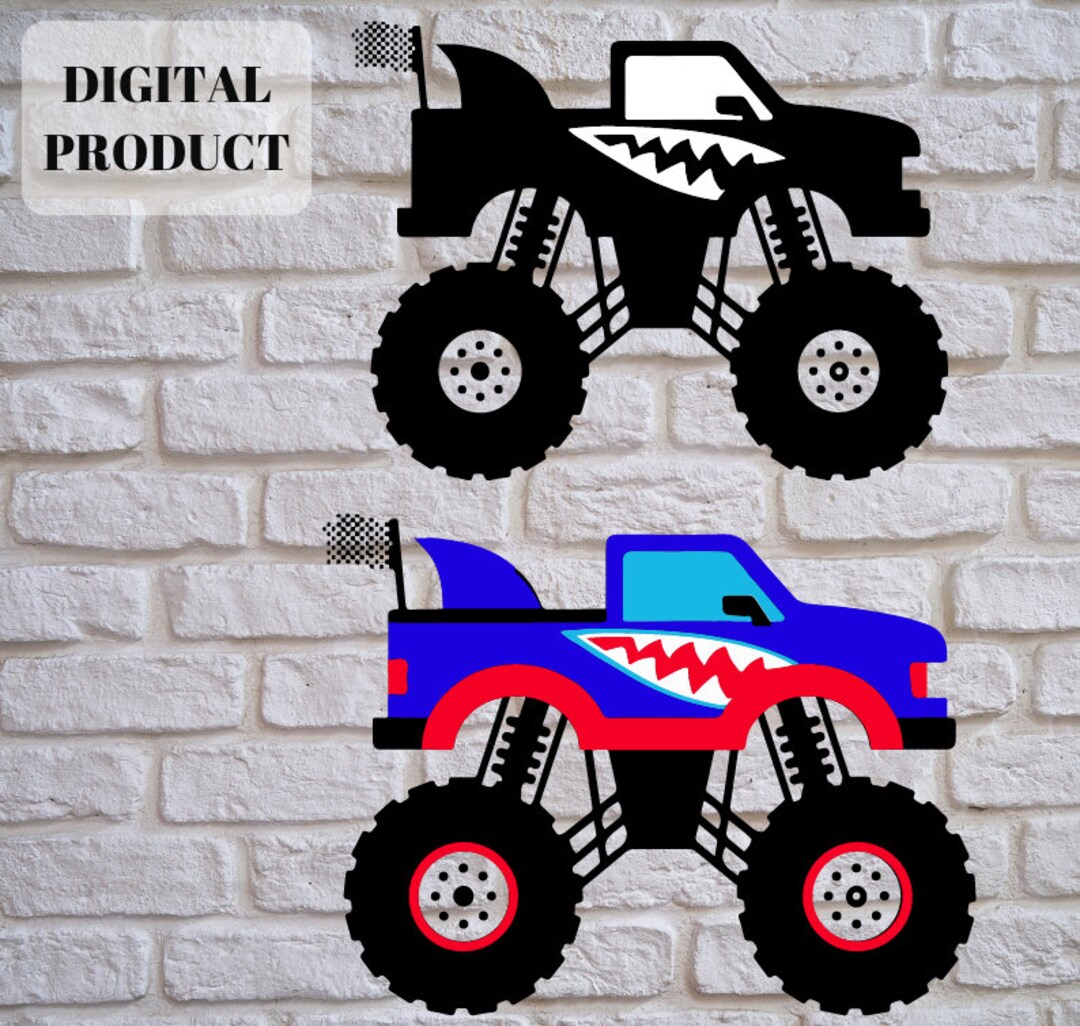 Car Clipart: Monster Truck Layered Svg, Cricut Cutfile SVG, Digital ...