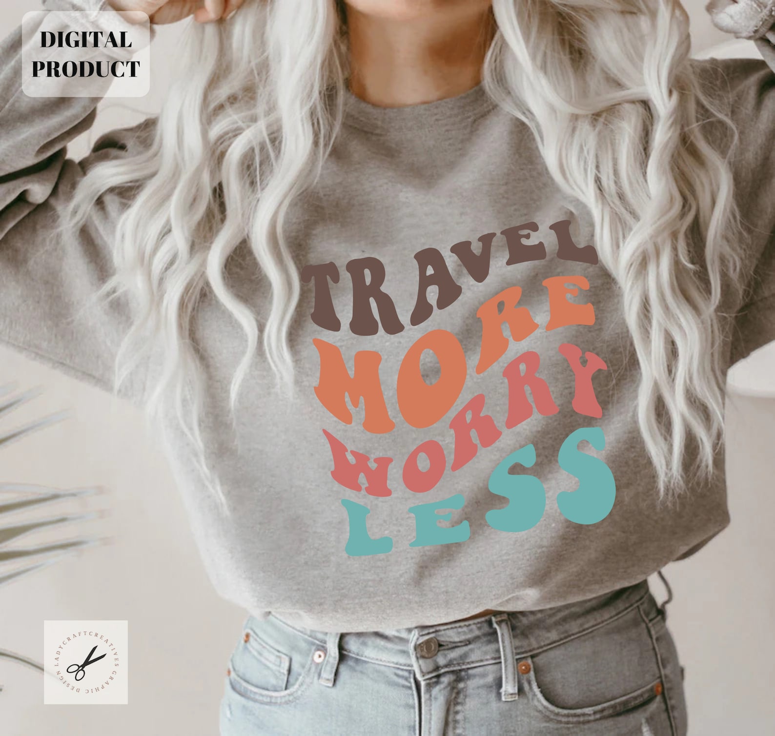 Travel More Worry Less Svg, Retro Svg, Wavy Letters Svg, EPS PNG Cricut ...