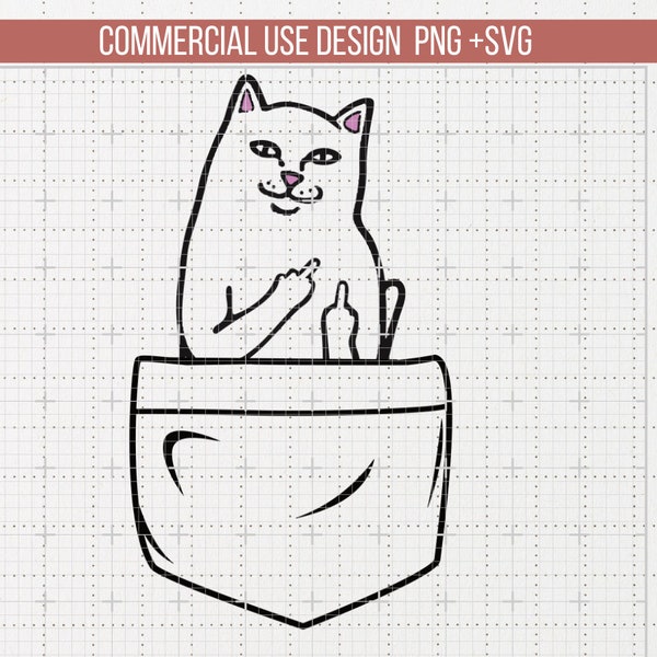 Cat Middle Finger Pocket Shirt - Etsy UK