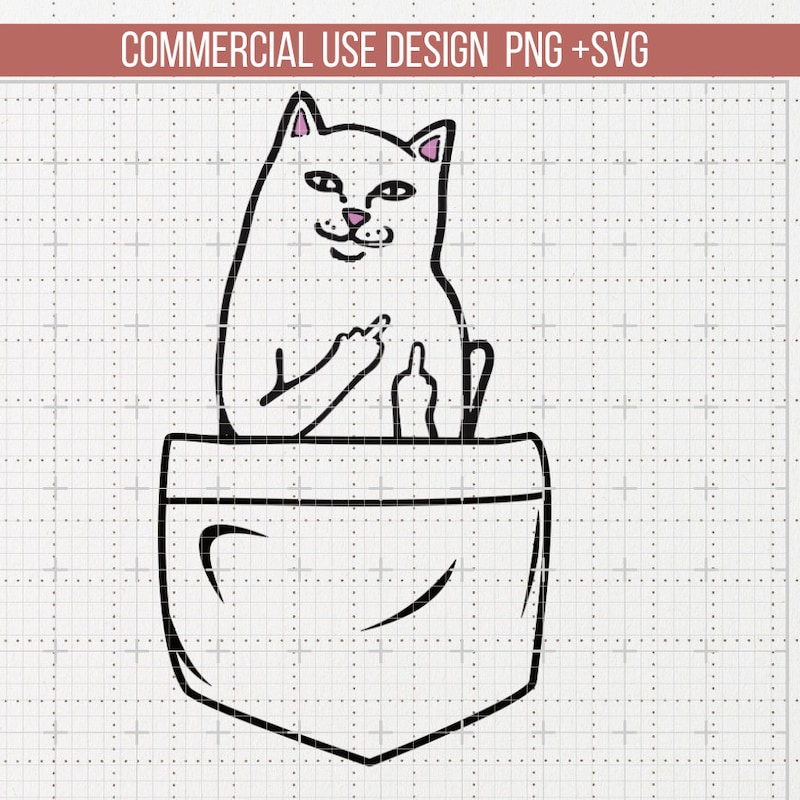 Middle Finger Cat - Etsy