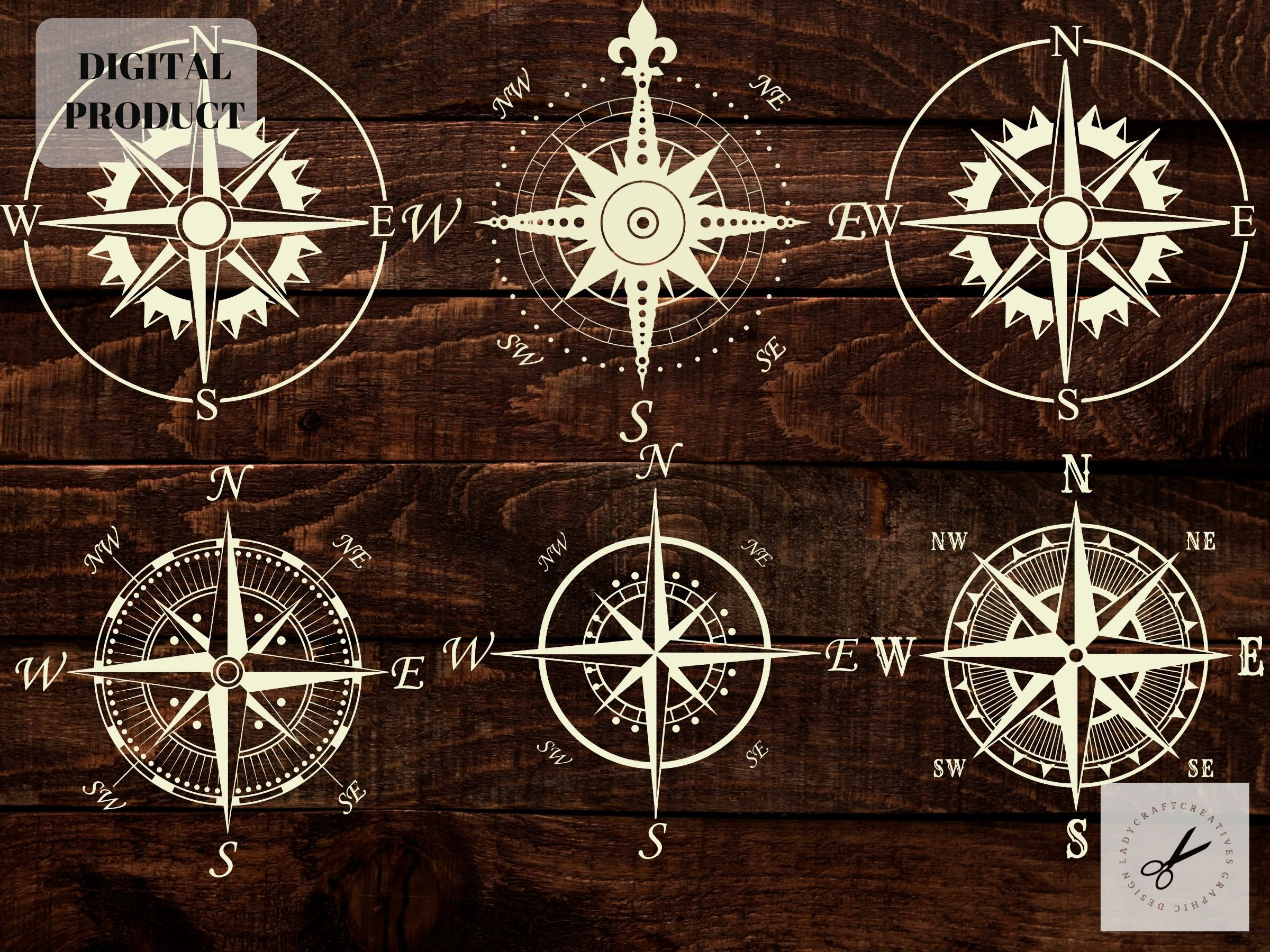 Compass Svg Compass Rose Svg Nautical Compass Svg Compass - Etsy