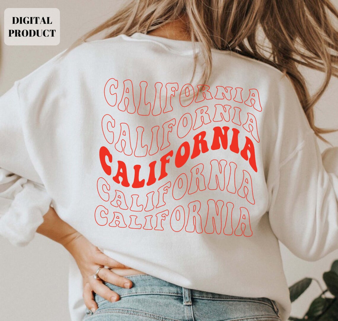 California Svg, California Stacked Svg, Wavy Stacked, EPS PNG SVG ...