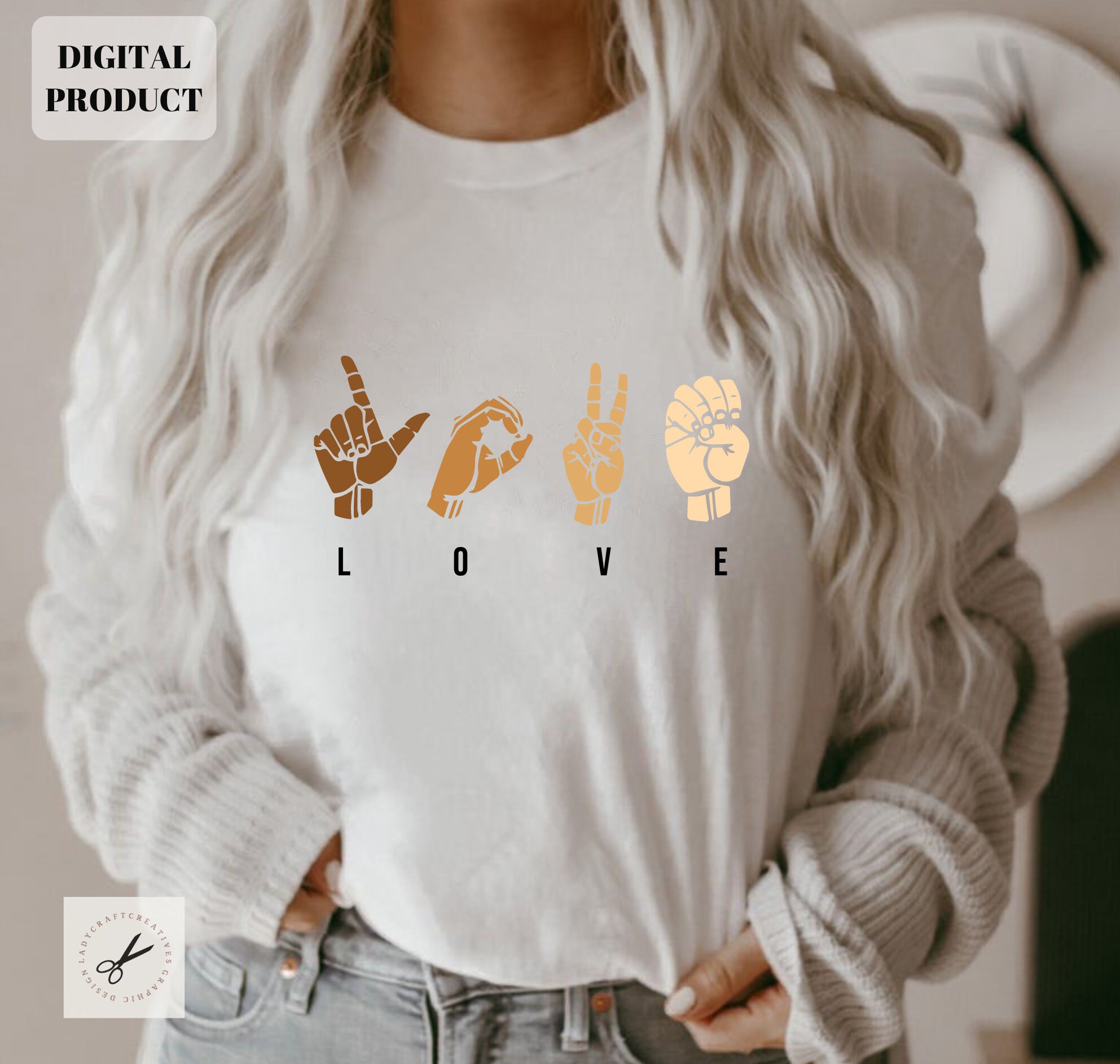 Love ASL Sign Language Svg Love Hand Sign Svg Love Sign - Etsy