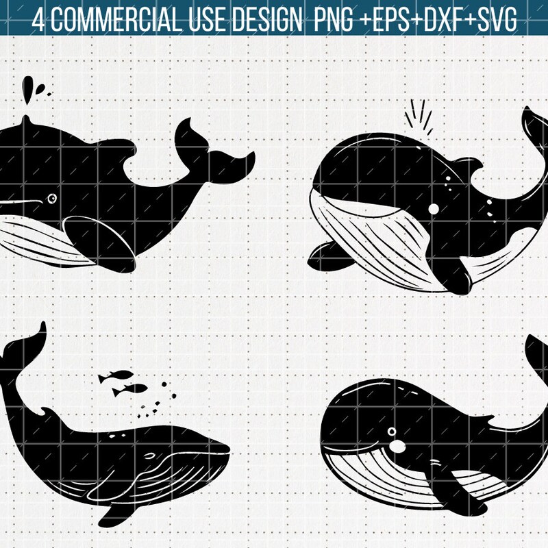 Baby Whale Clipart - Etsy