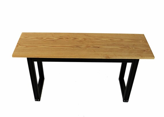 Modern Bench 3 Foot 36 Solid Wood and Black Metal - Etsy