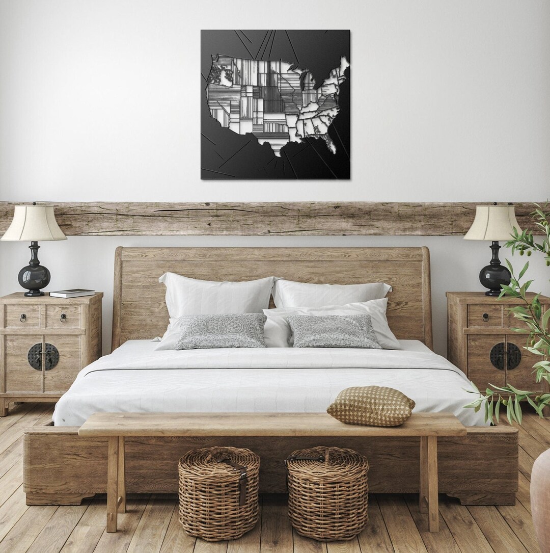 United States Map Metal Wall Decor, USA Map Metal Wall Art, USA Metal ...