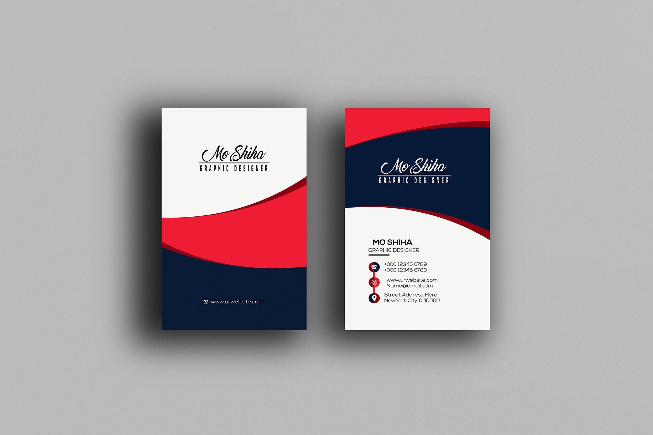 Portrait Business Card Template PSD File - Etsy