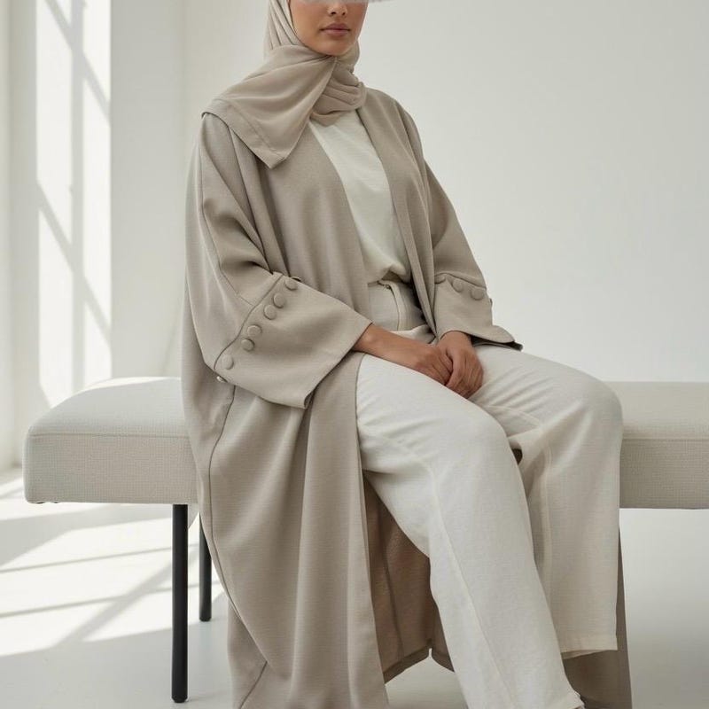 Linen Natural Abaya - Etsy