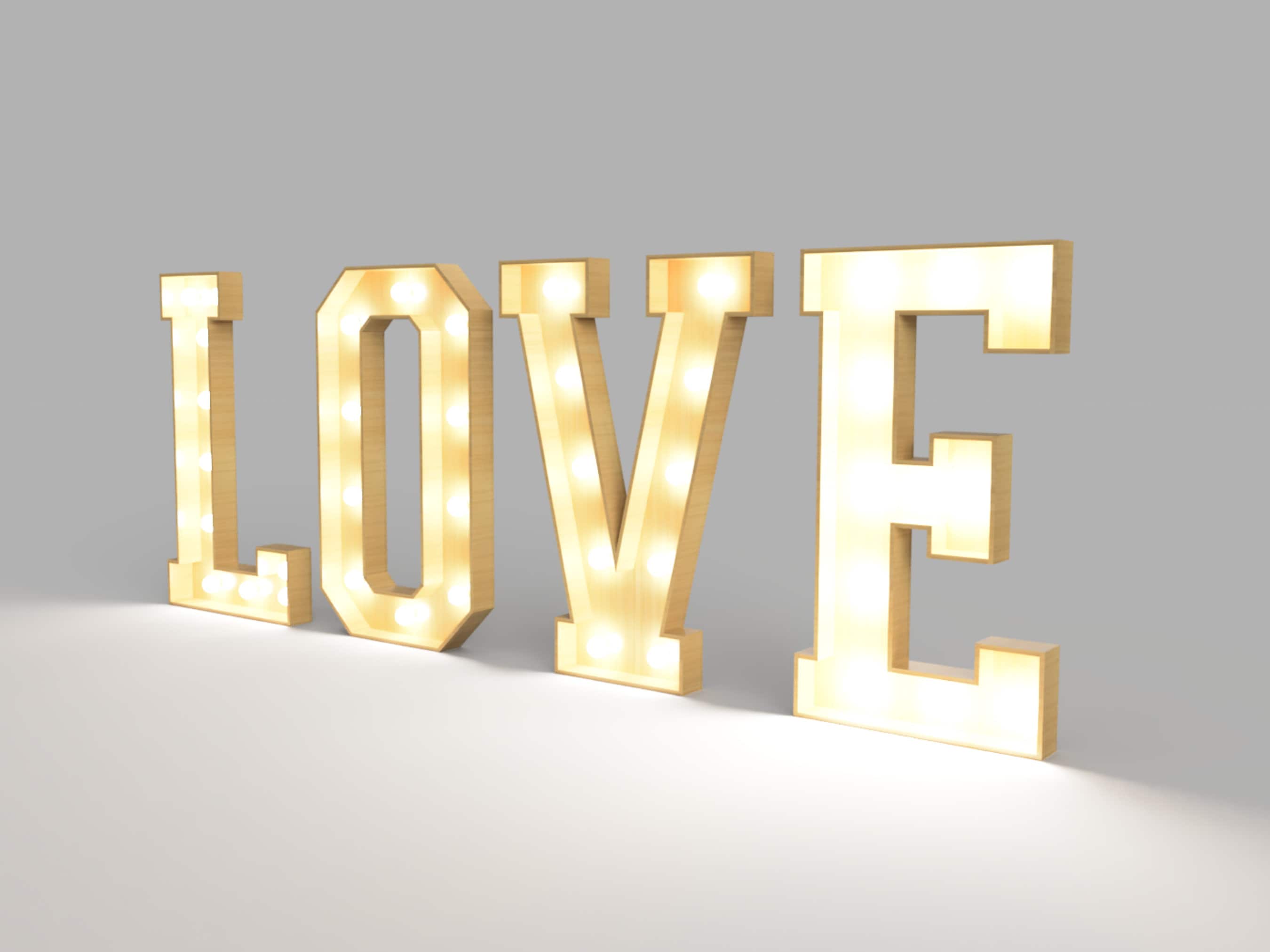 DIY Marquee Love Letters 4ft Plans PDF SVG, How to Build Light up ...