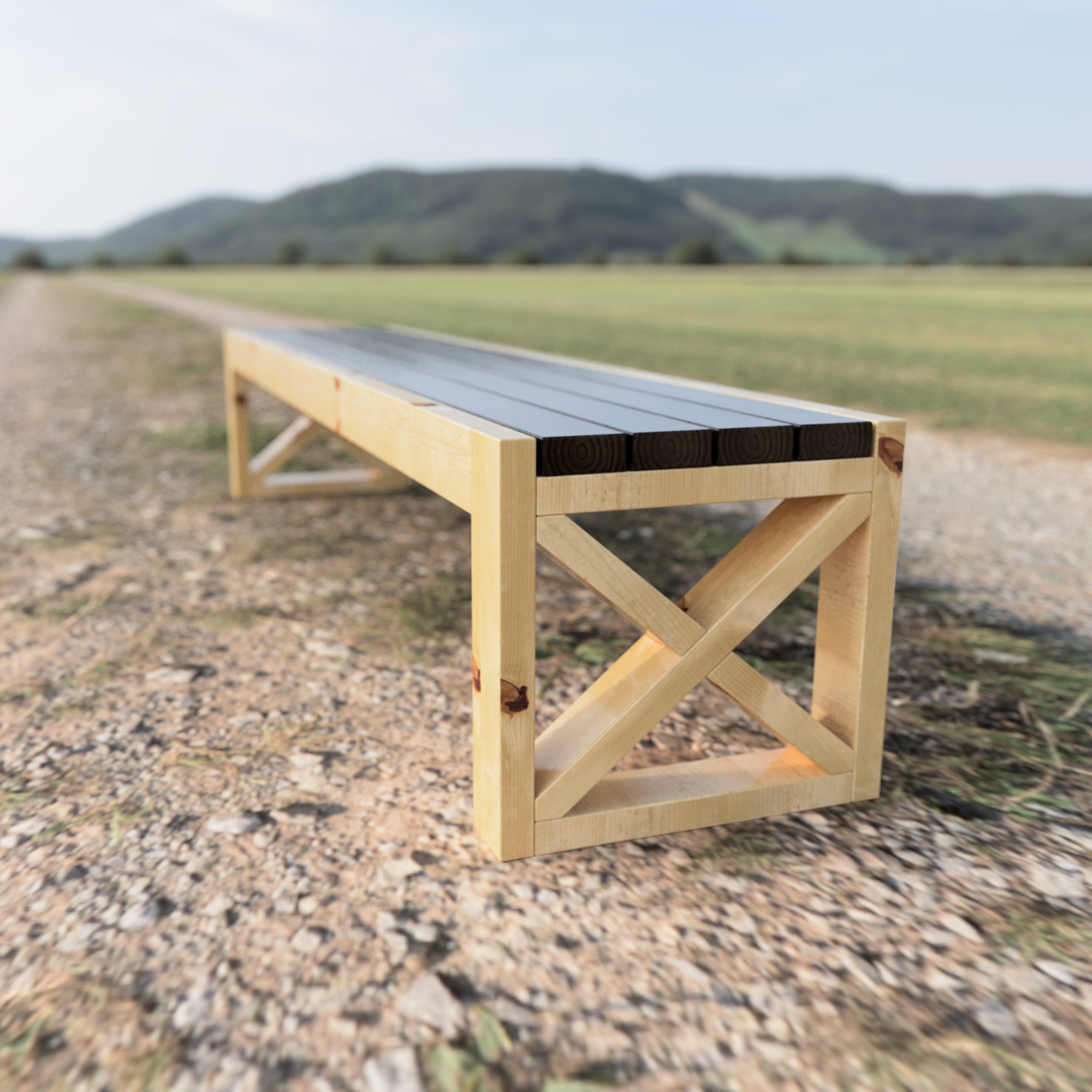 DIY Wood X Bench Plans, How to Make Outdoor Garden X Leg Bench PDF ...