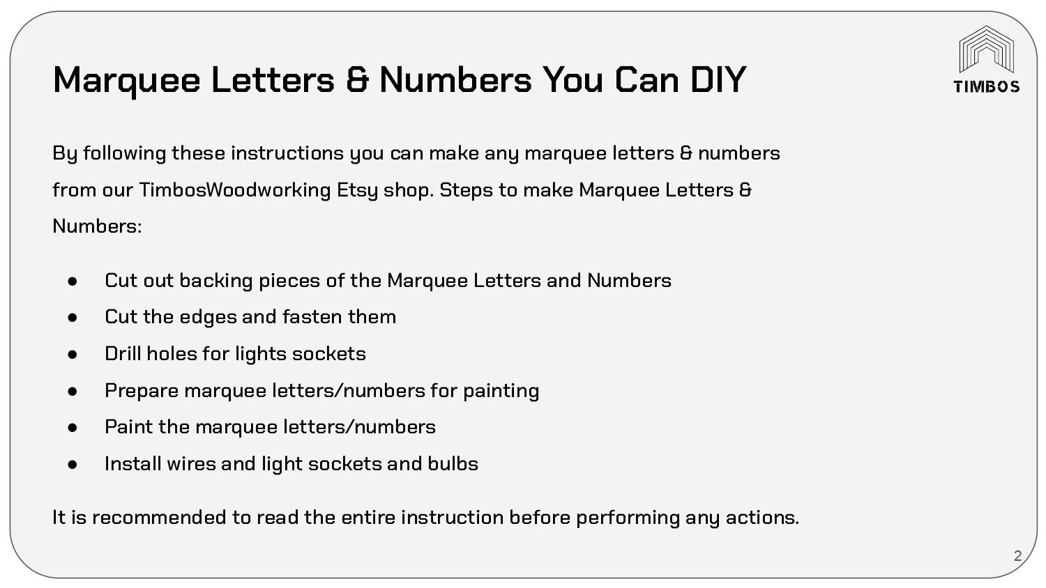 DIY Marquee Numbers 4ft Template With Lights 0-9 Plans PDF for Wood MDF ...
