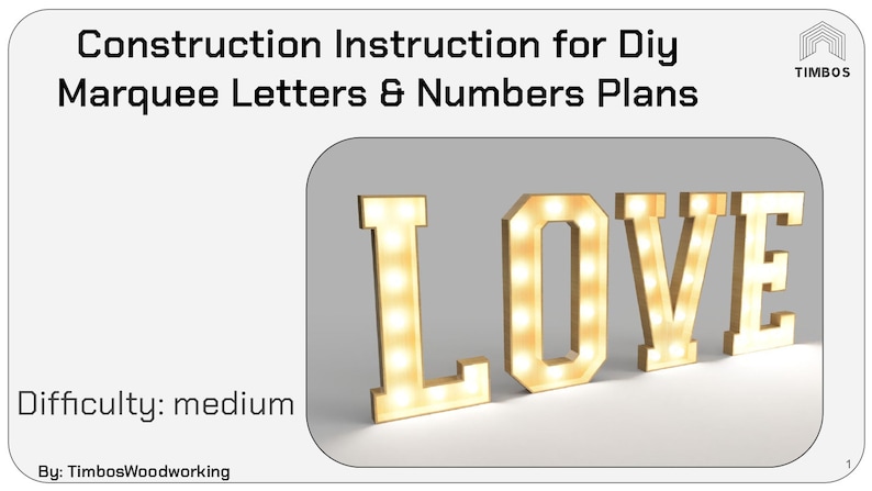 DIY Marquee Numbers 4ft Template With Lights 0-9 Plans PDF for Wood MDF ...