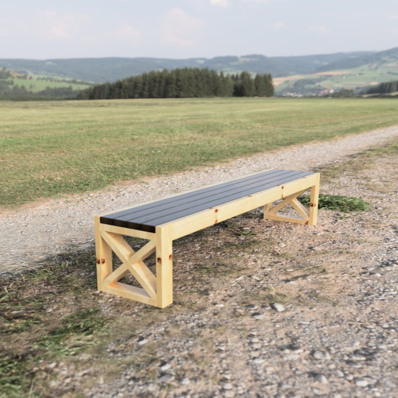 DIY Wood X Bench Plans, How to Make Outdoor Garden X Leg Bench PDF ...