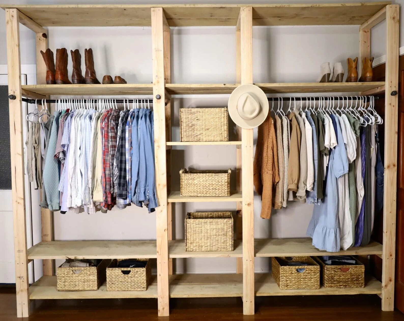 Wood Closet Shelving Plan PDF, Wardrobe Closet Organizer, Closet Rack ...
