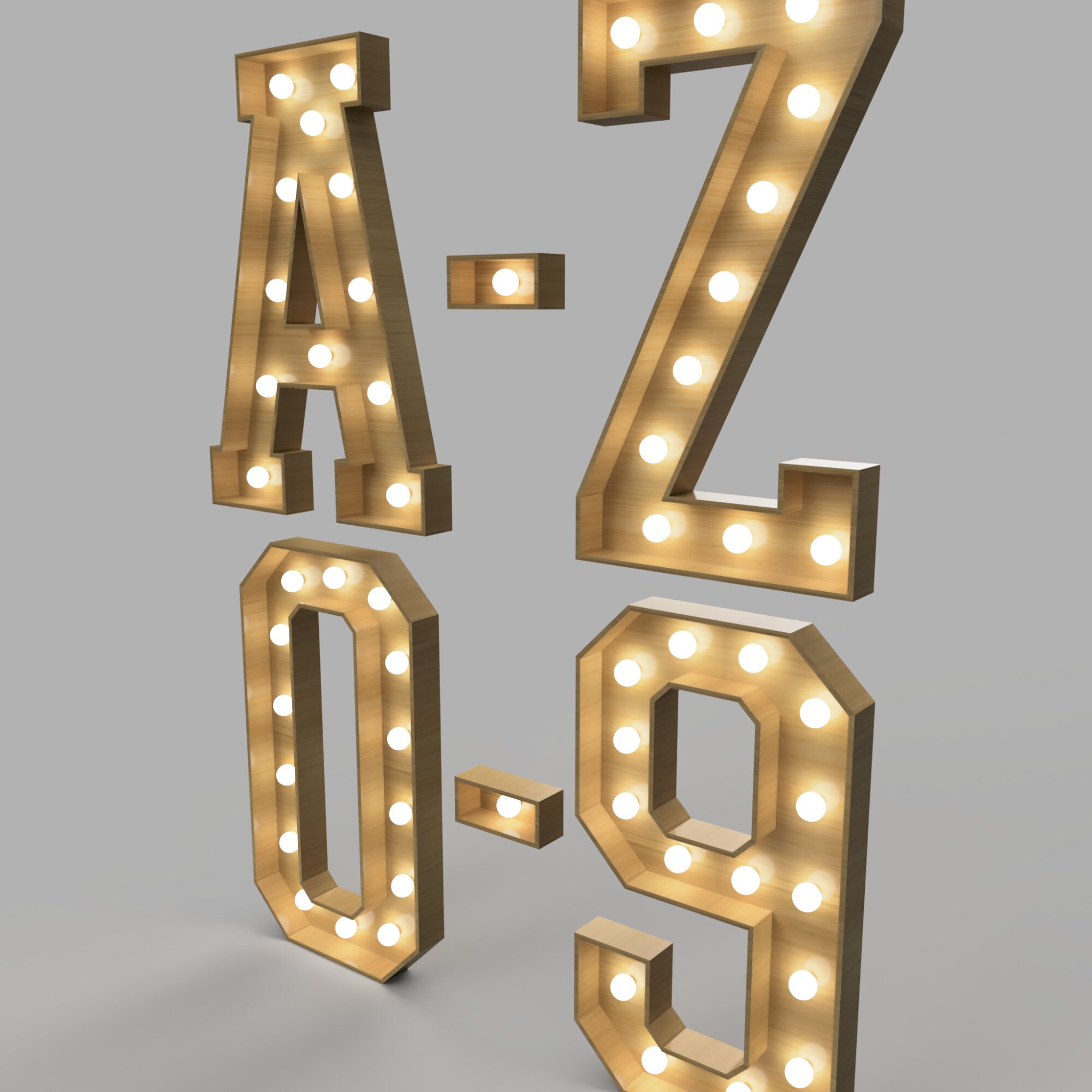 DIY Marquee Letter and Numbers 4ft Template With Lights, A-Z 0-9 Plans ...