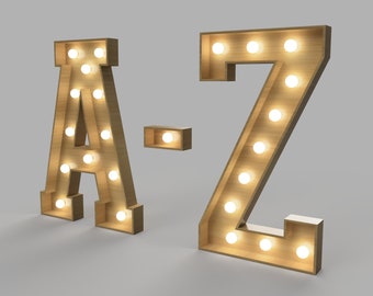 DIY Marquee Letter and Numbers 4ft Template With Lights, A-Z 0-9 Plans ...