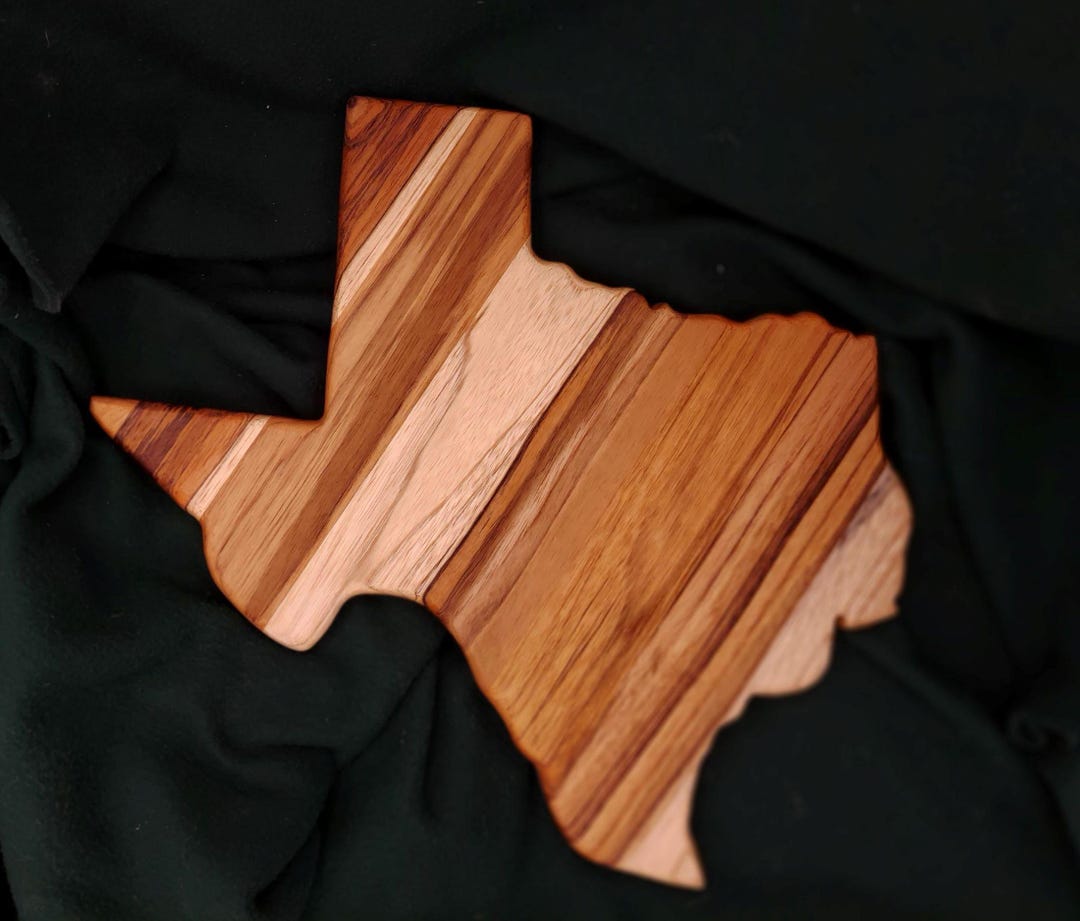 Texas State-shaped Teak Charcuterie or Cutting Board, Serving Tray ...