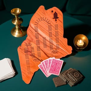 Any State Shaped Cribbage Board - Teak, Personalized - Etsy