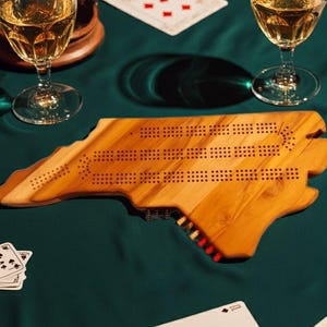 Any State Shaped Cribbage Board - Teak, Personalized - Etsy