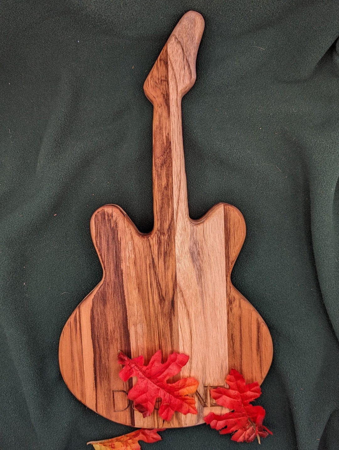 Guitar Shaped Teak Charcuterie or Cutting Board, Serving Tray ...