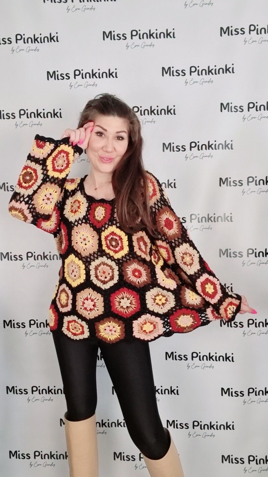 Granny Square Boho Style Crochet Long-sleeve Top, Bohem Style Crochet ...