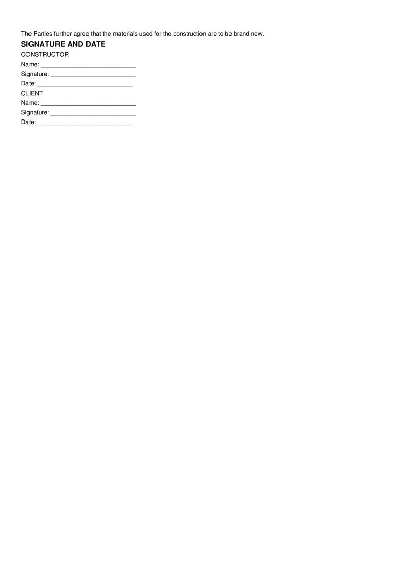 Construction Contract Template | Editable Construction Agreement ...