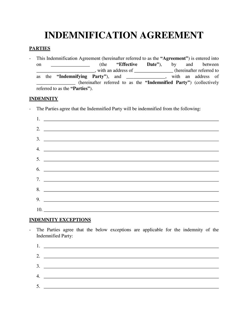 Indemnification-agreement-template - Etsy