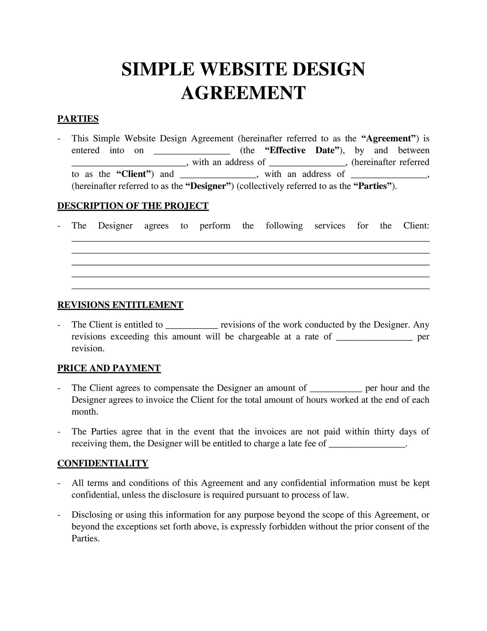 Simple-website-design-agreement-template - Etsy