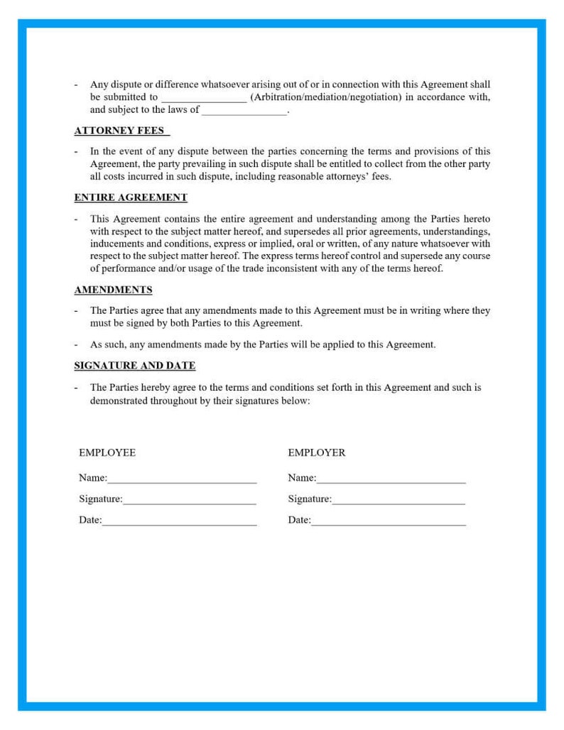 Employment Contract Agreement Template - Etsy