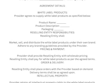 White Label Service Agreement for Product and Services Agreement ...