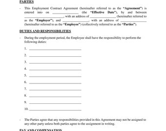 Japan Employment Contract Template | Japanese Employment Contract ...