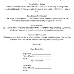 Data Processing Agreement Template - Etsy