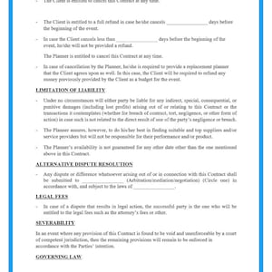 Wedding Planner Contract Template - Etsy