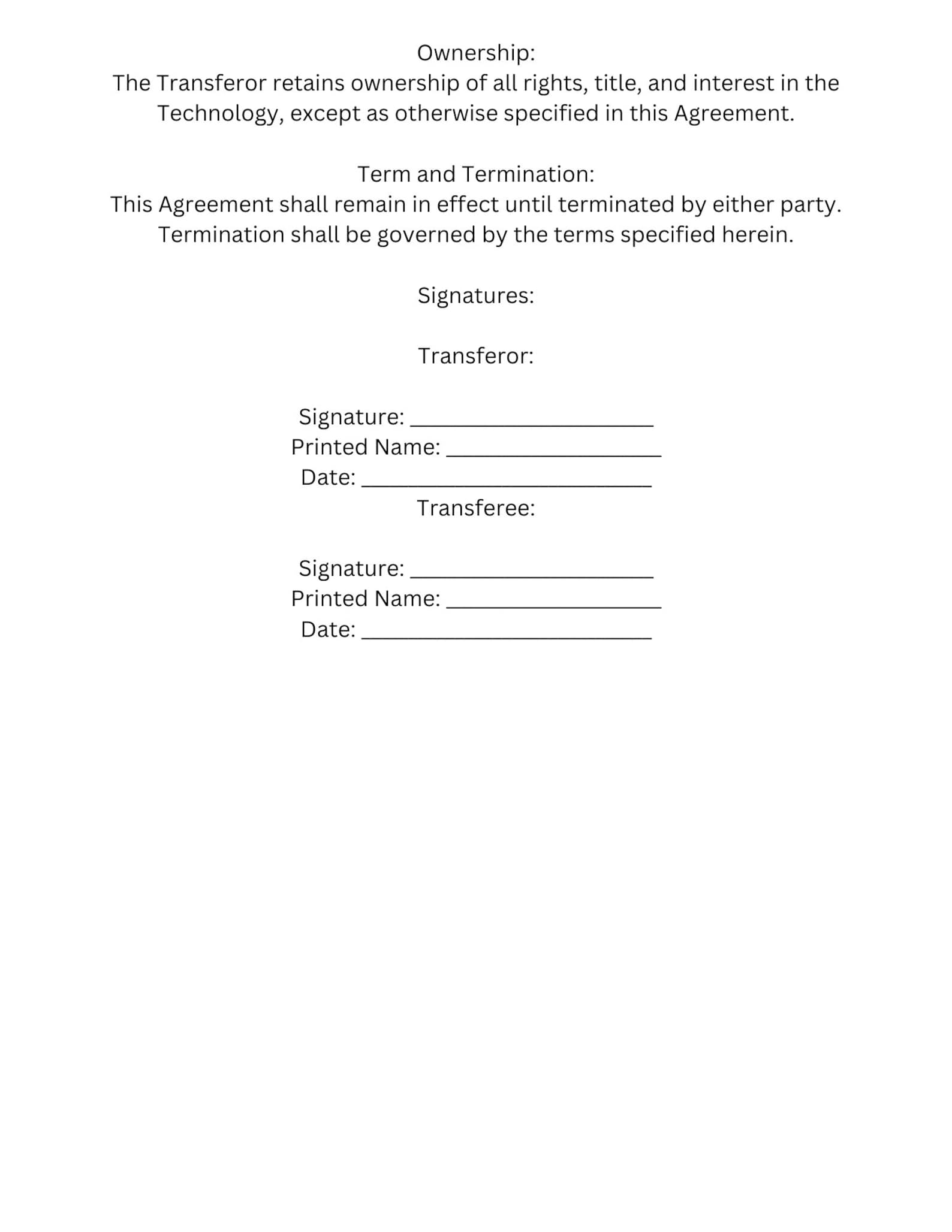Technology Transfer Agreement Template - Etsy