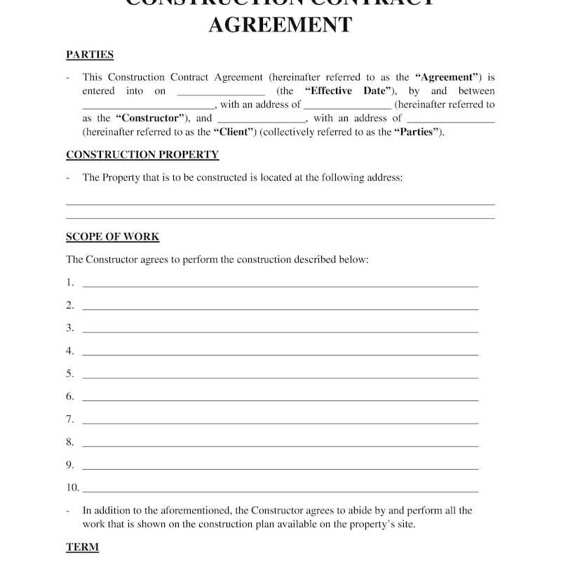Contract Templates Legal - Etsy