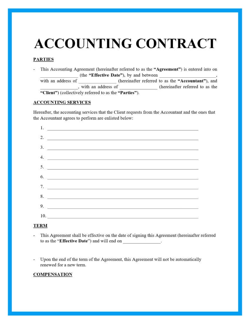 Accounting Contract Template - Etsy