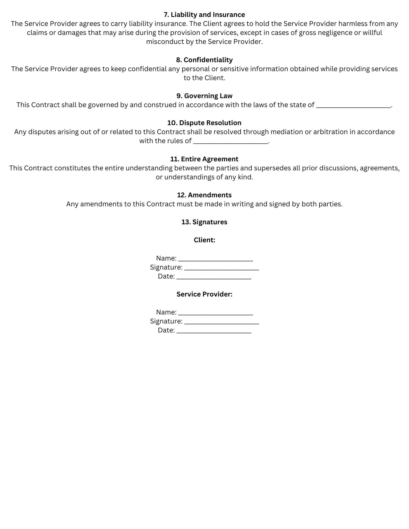 Educational Services Contract Template-pdf Download and Print - Etsy