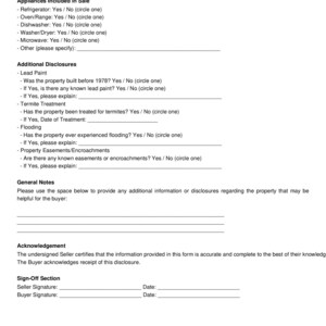Seller's Property Disclosure Form | Real Estate Disclosure Agreement ...