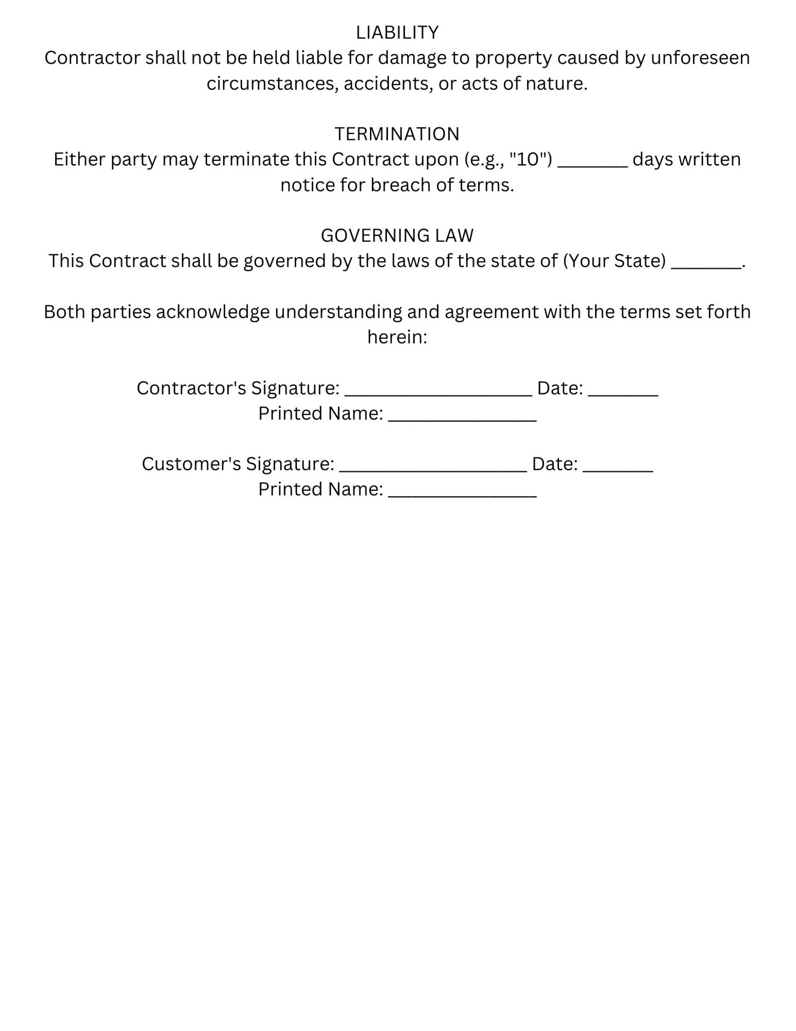 Fence Installation Contract Template- PDF Download, Edit in Canva - Etsy