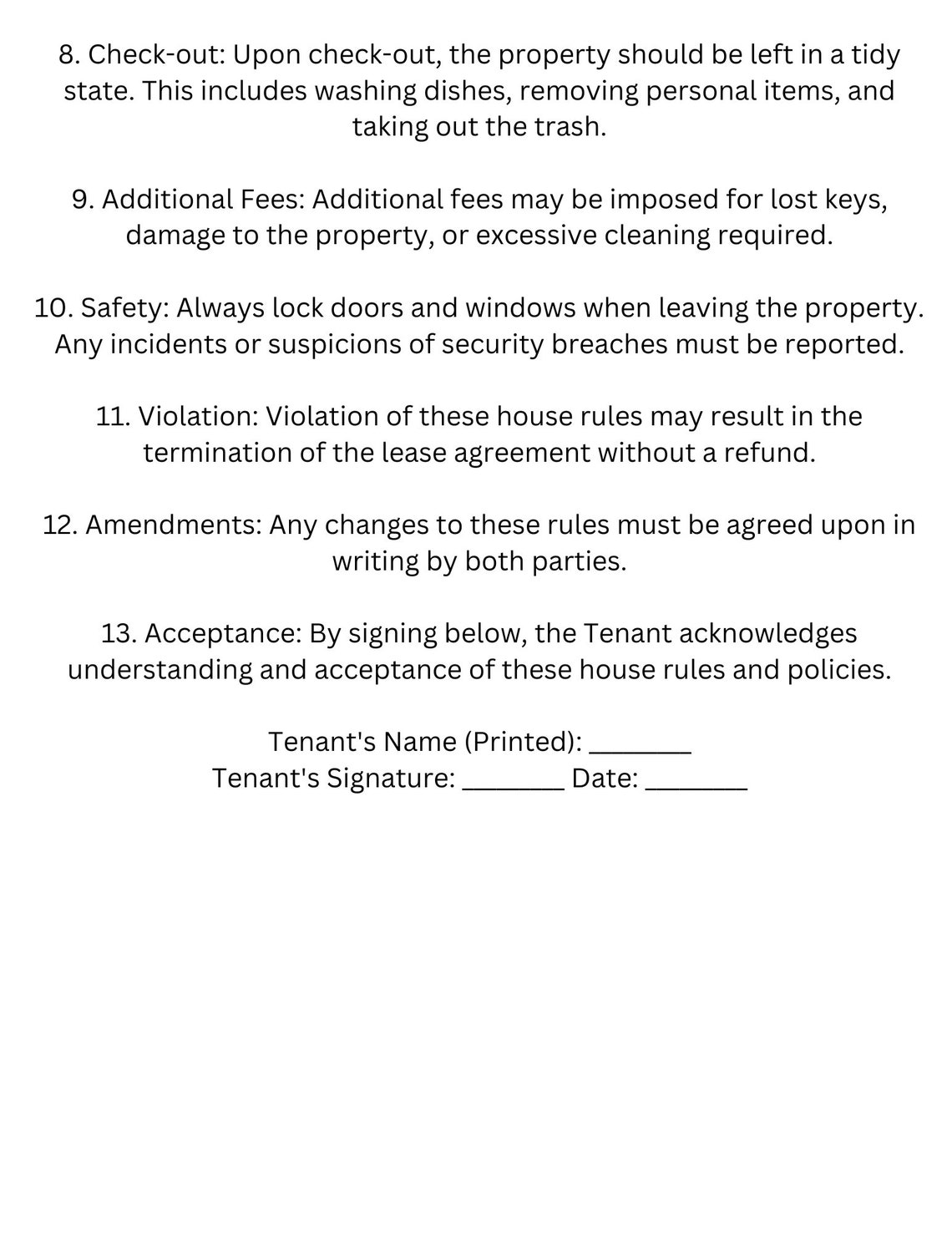 Short-term Rental House Rules & Policies - Etsy