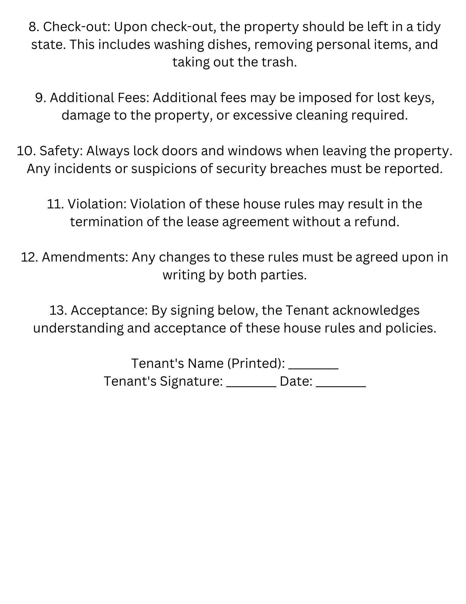 Short-term Rental House Rules & Policies - Etsy