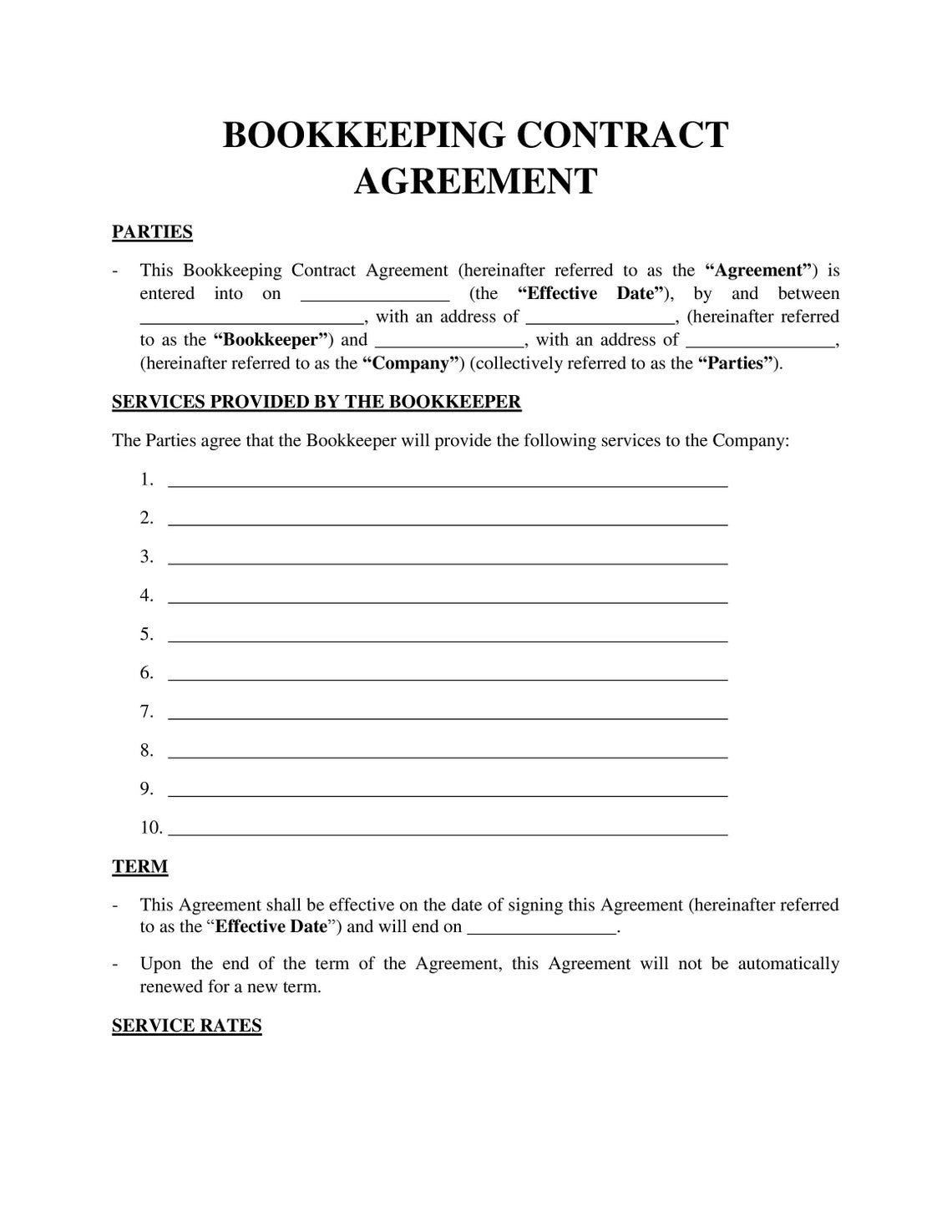 Bookkeeping-contract-agreement - Etsy