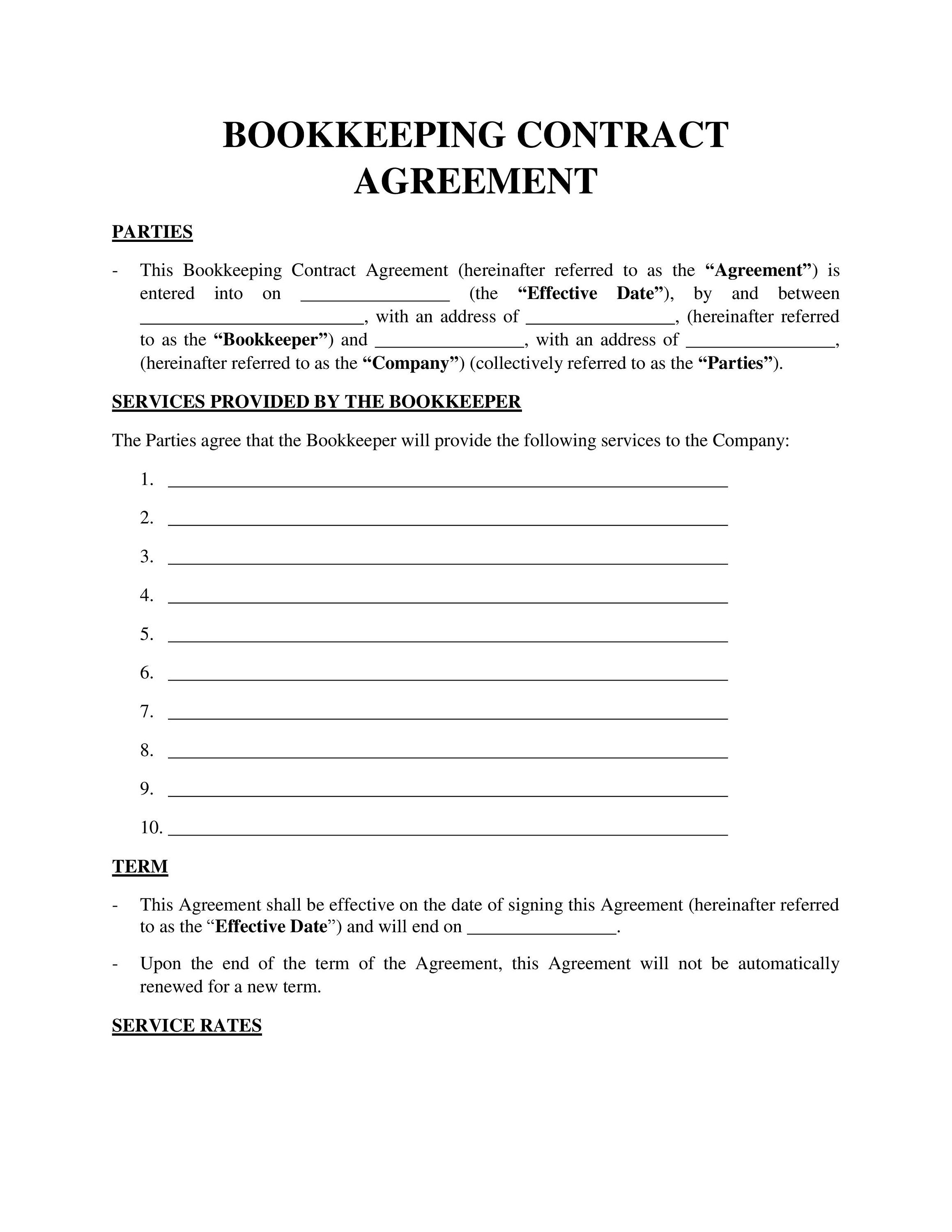 Bookkeeping-contract-agreement - Etsy