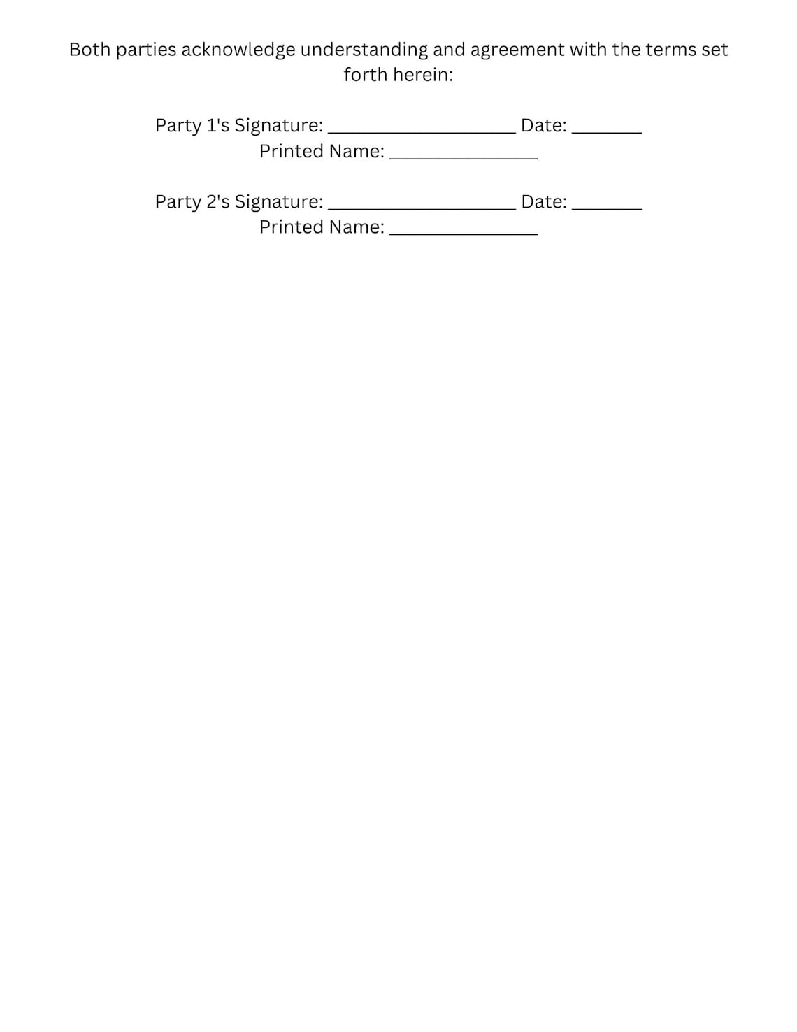 Custody Agreement Template Etsy