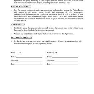 Employment-contract-agreement-template - Etsy