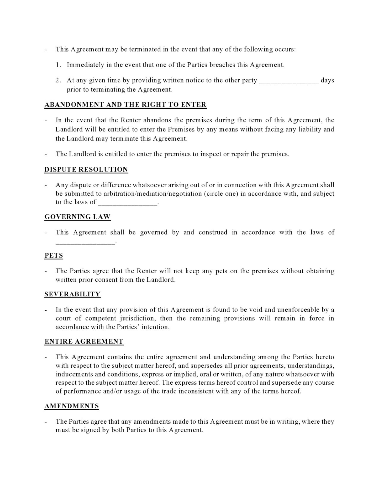 Basic-rental-agreement-template - Etsy